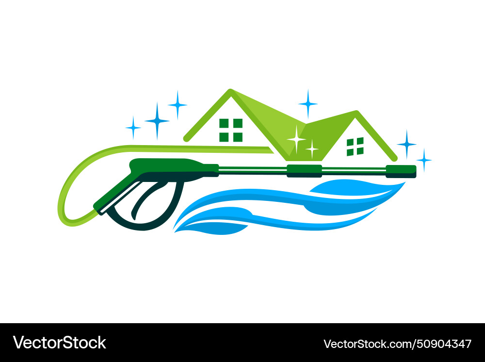 Eco wash lettering logo home washing Royalty Free Vector