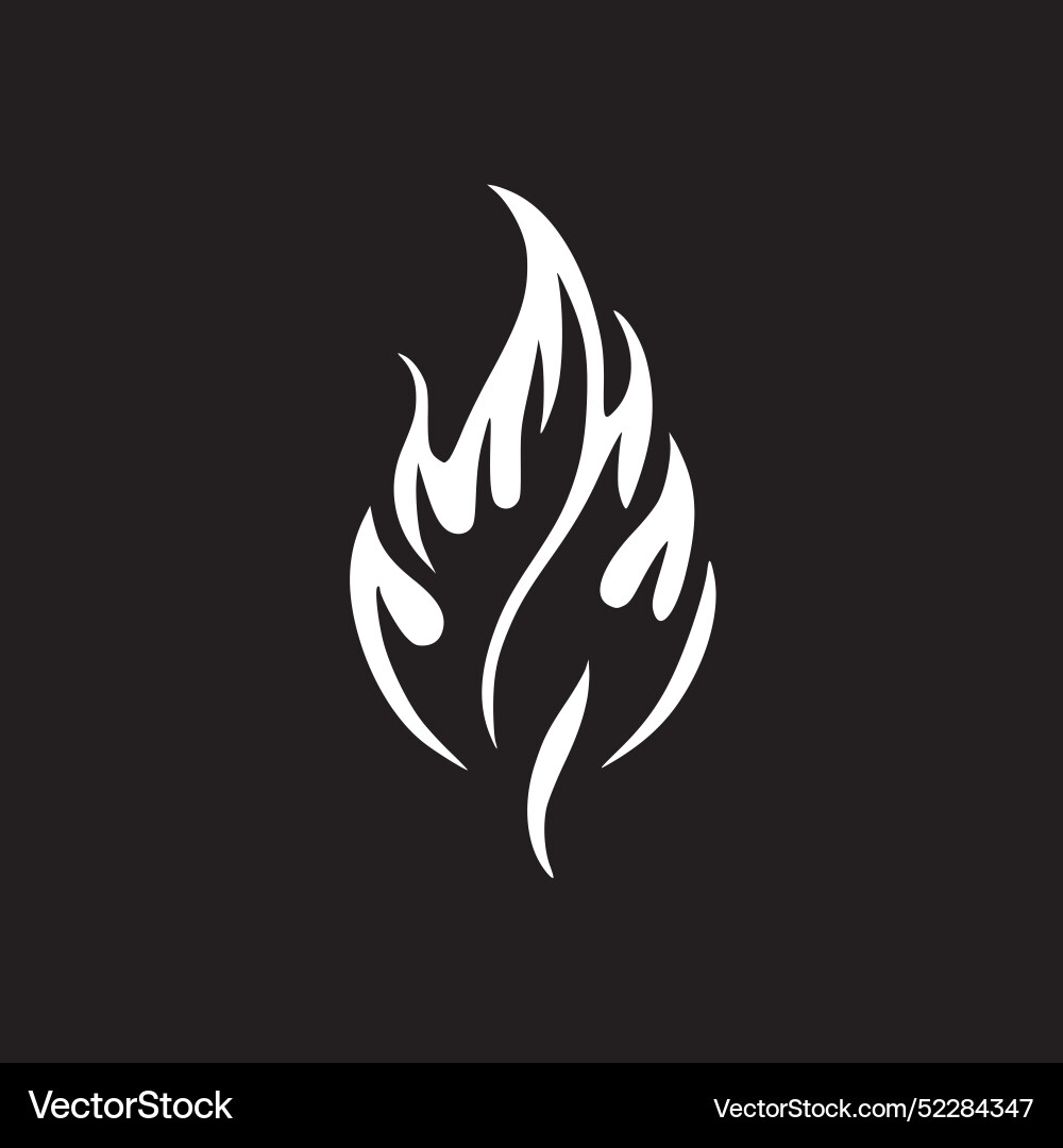 Fire - black and white Royalty Free Vector Image