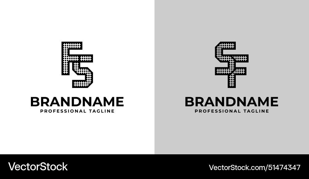 Letters fs and sf dot monogram logo suitable Vector Image