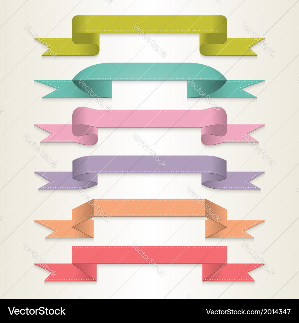 Retro ribbon set Royalty Free Vector Image - VectorStock