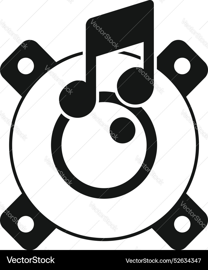 Round speaker playing music icon showing sound Vector Image