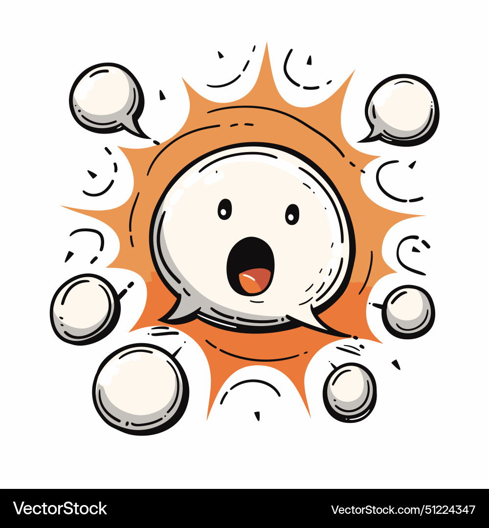 Surprised cartoon face expression shocked Vector Image