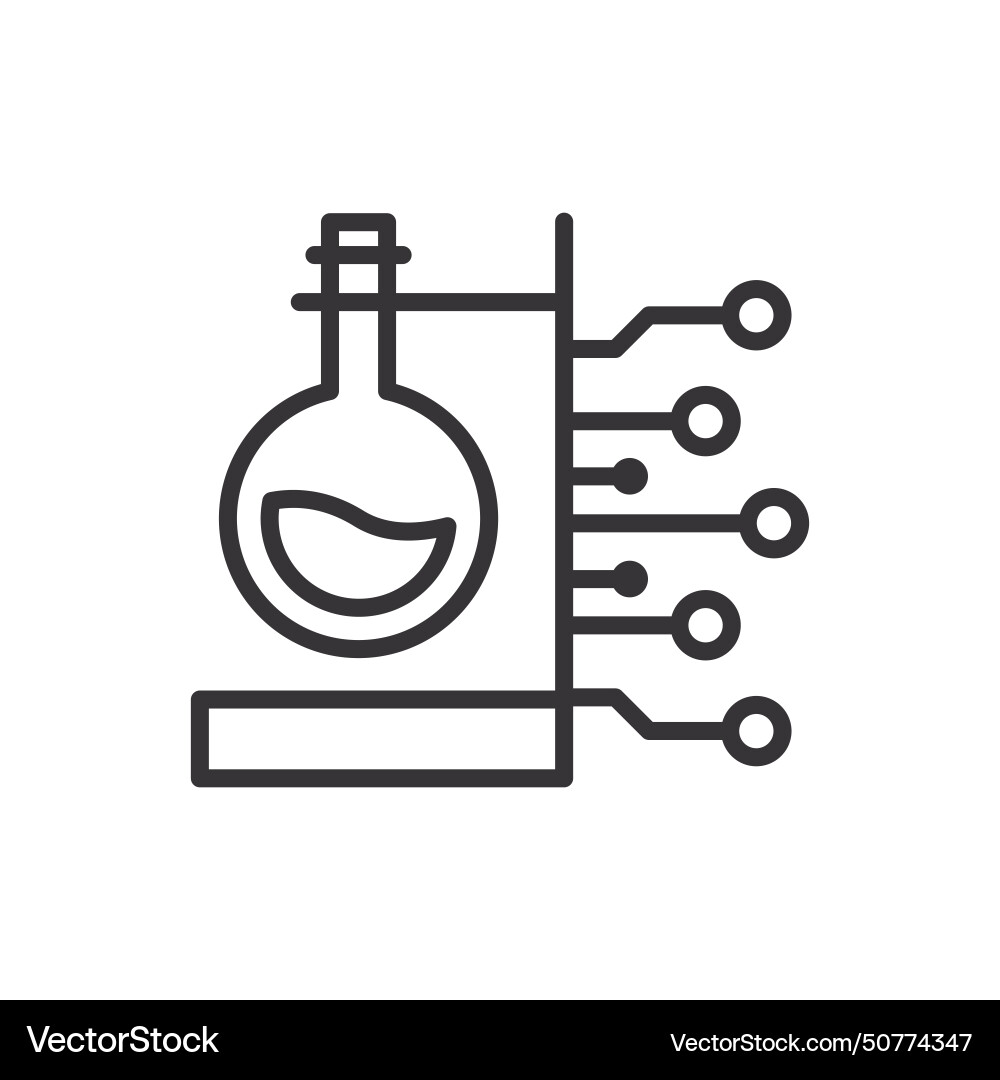 Test tube ai line icon Royalty Free Vector Image