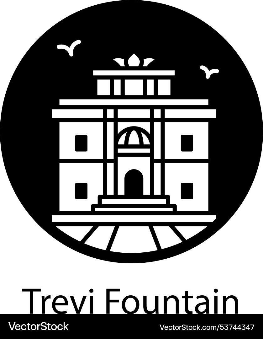 Trevi fountain Royalty Free Vector Image - VectorStock