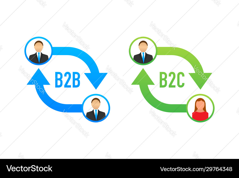 B2b and b2c icon business to concept Royalty Free Vector