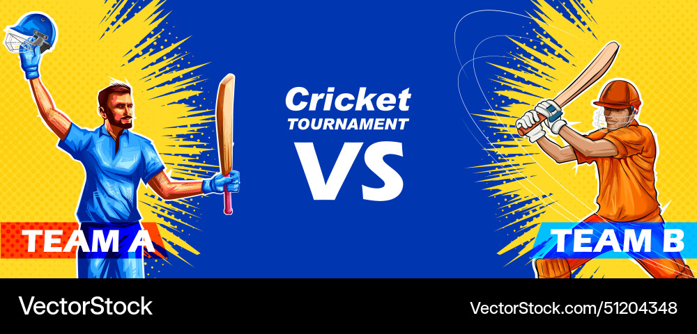 Batsman player playing cricket championship Vector Image