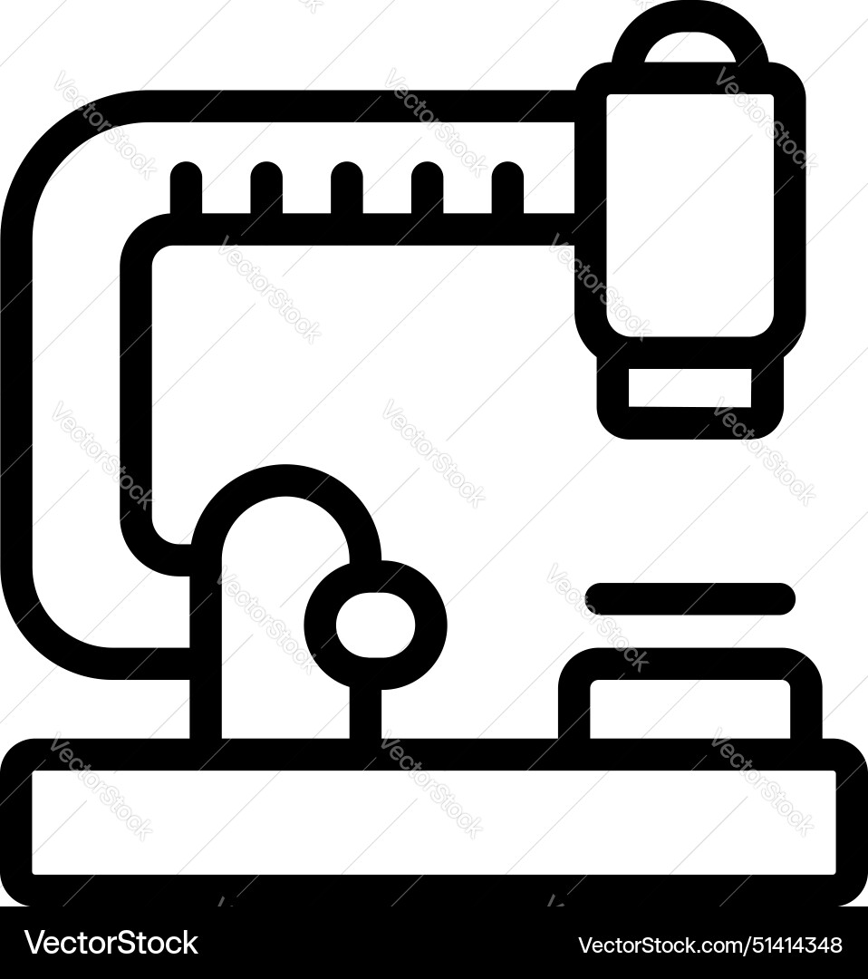 Black and white sewing machine icon Royalty Free Vector