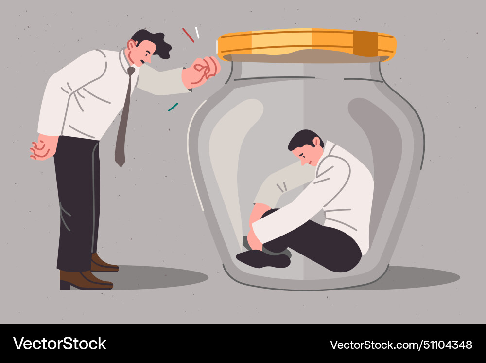 Boss is trying help and support upset man sitting Vector Image