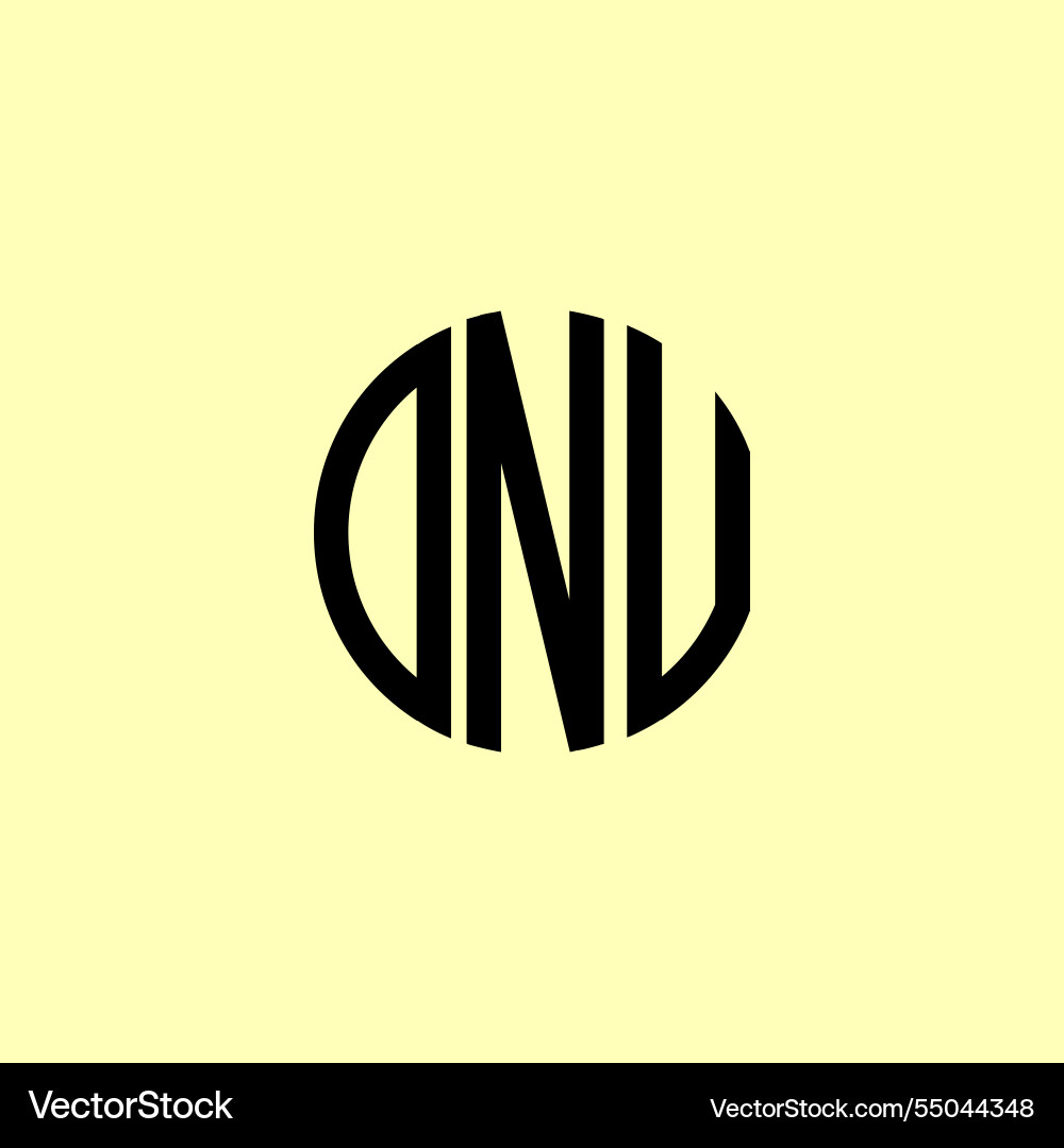 Creative rounded initial letters dnu logo Vector Image