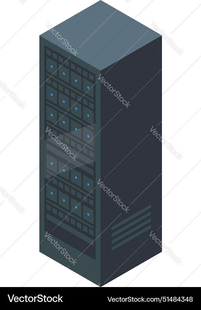 Graphic of an isometric server rack Royalty Free Vector