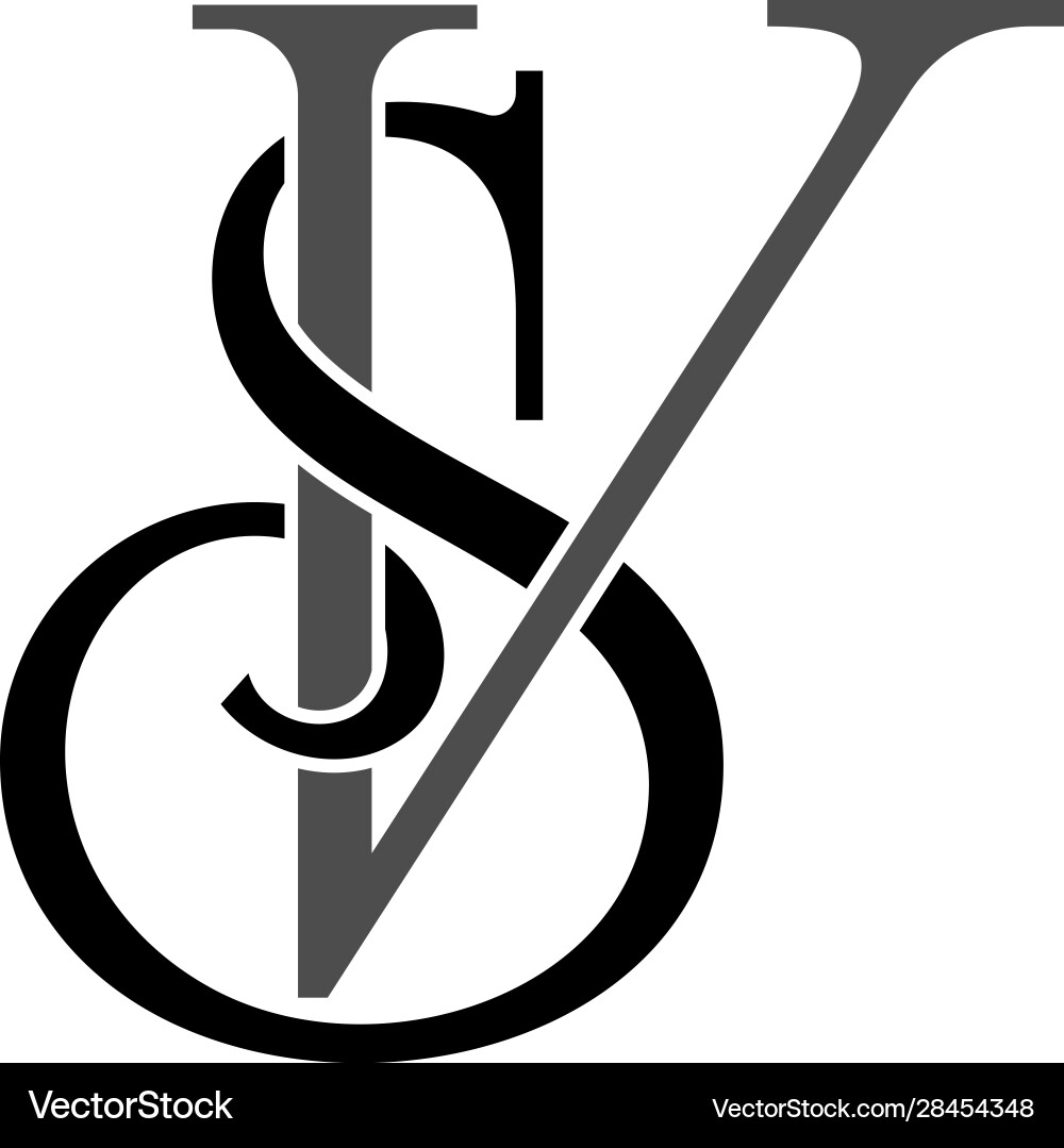 Initial letters sv monogram logo Royalty Free Vector Image