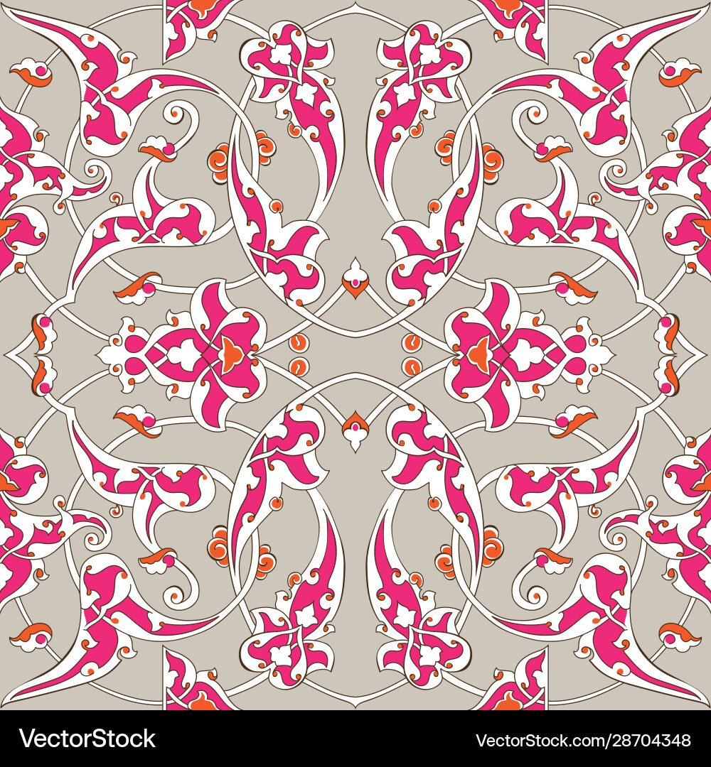 Iznik Floral Tile Pattern Royalty Free Vector Image