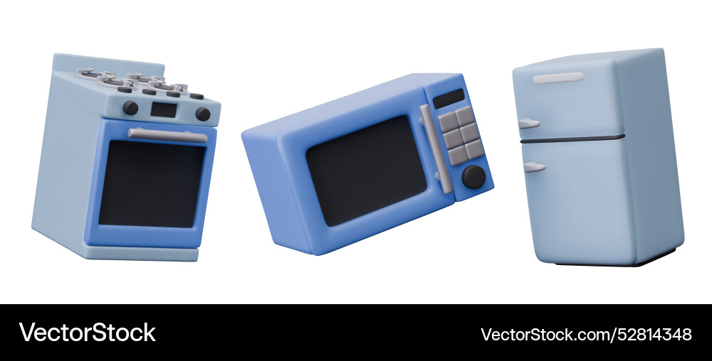 Kitchen household electrical appliances set Vector Image