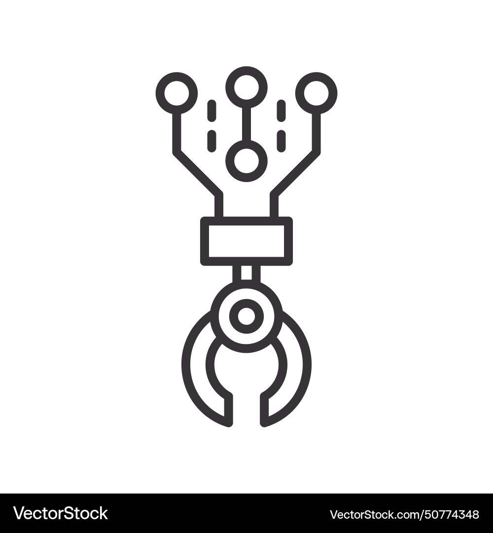 Mechanical arm ai line icon Royalty Free Vector Image