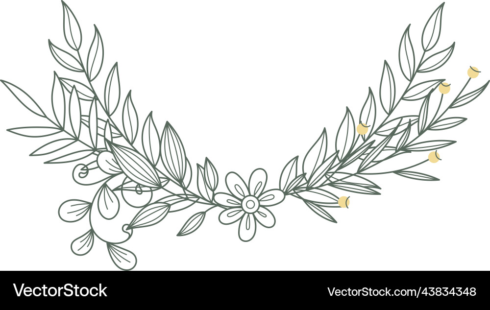 Ornate botanical branch header decorative floral Vector Image