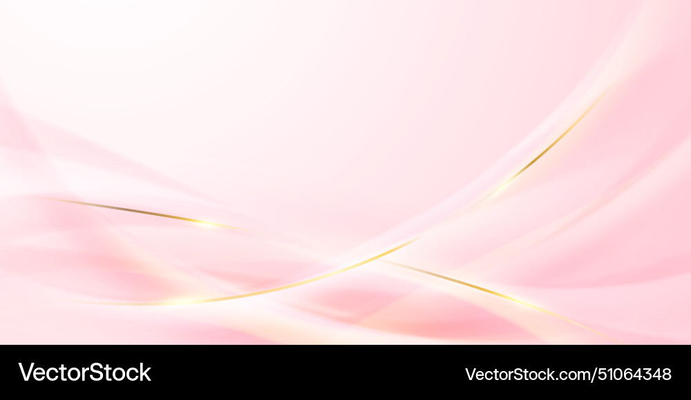 Pink abstract background with luxury golden Vector Image