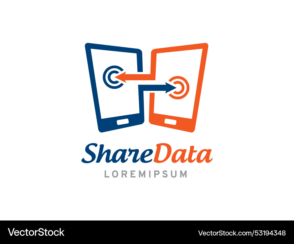 Share data logo template design Royalty Free Vector Image