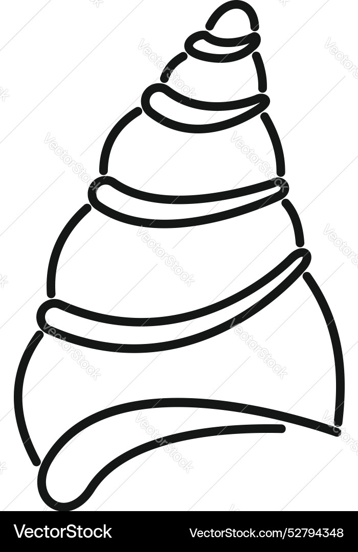 Simple line drawing of a seashell evoking summer Vector Image