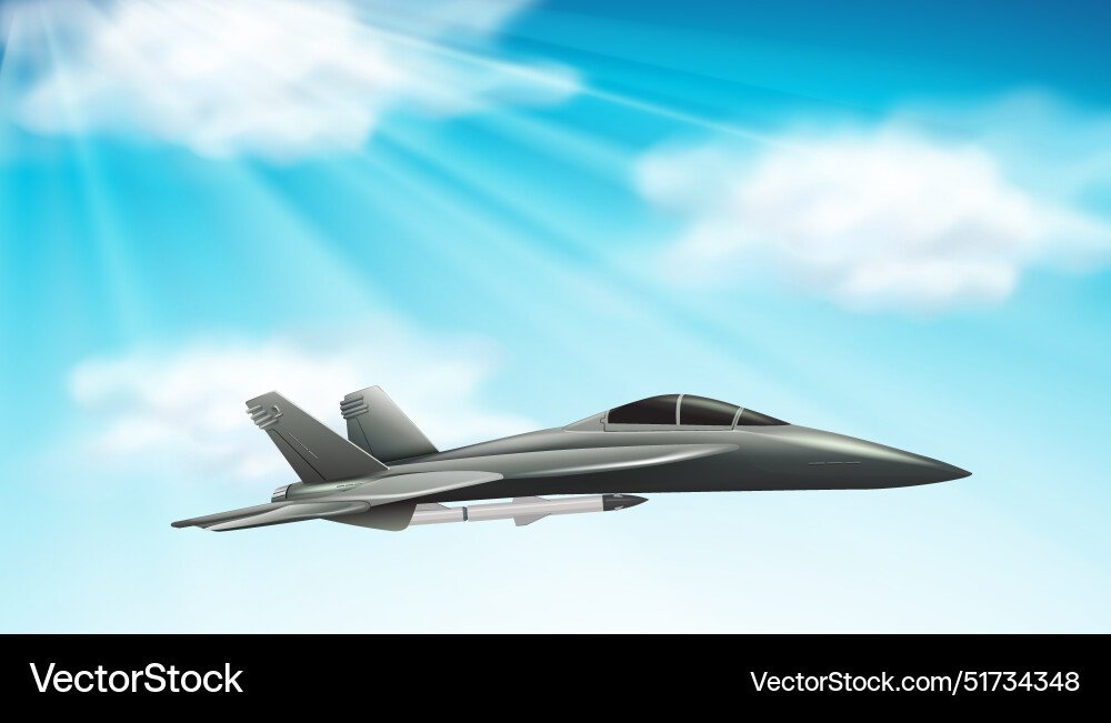 Sleek fighter jet soaring through the sky Vector Image