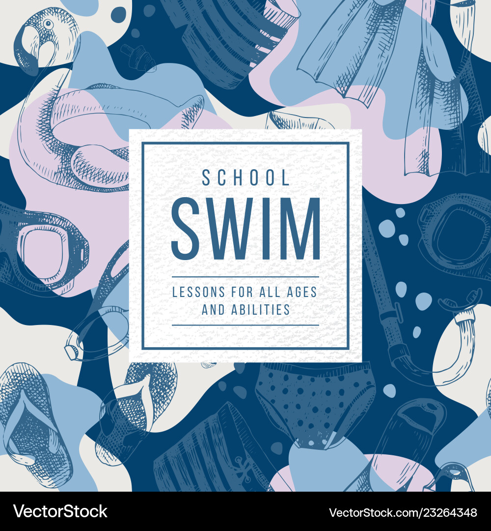 Swim school emblem Royalty Free Vector Image - VectorStock