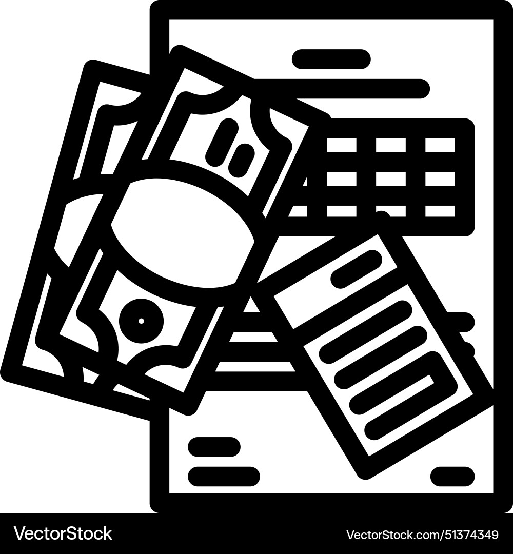 Accounts payable business process line icon Vector Image