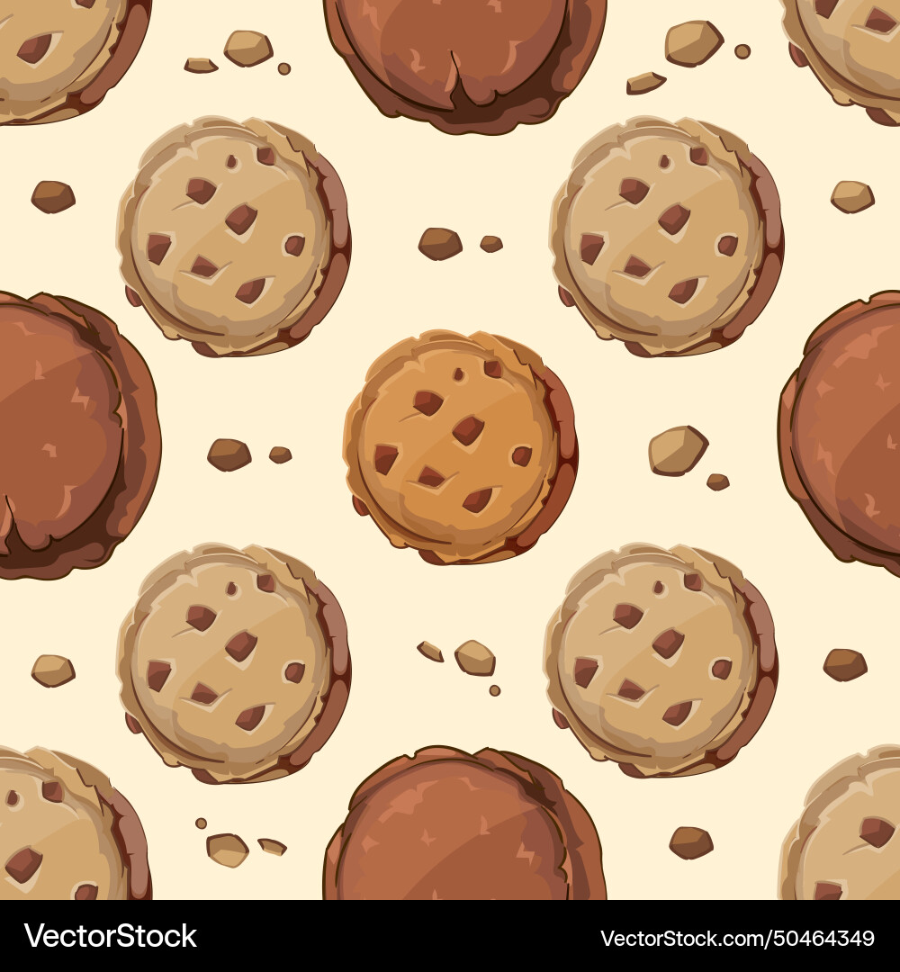 Cookies seamless pattern Royalty Free Vector Image
