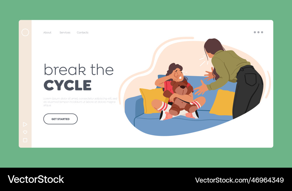 Domestic abuse landing page template abusive Vector Image
