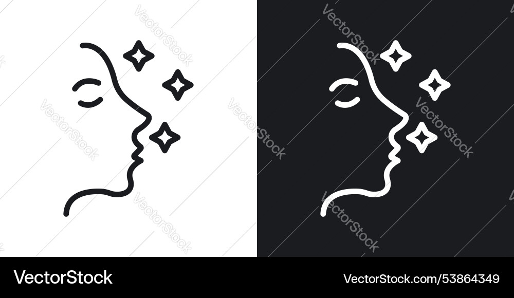 Glowing skin icon set Royalty Free Vector Image