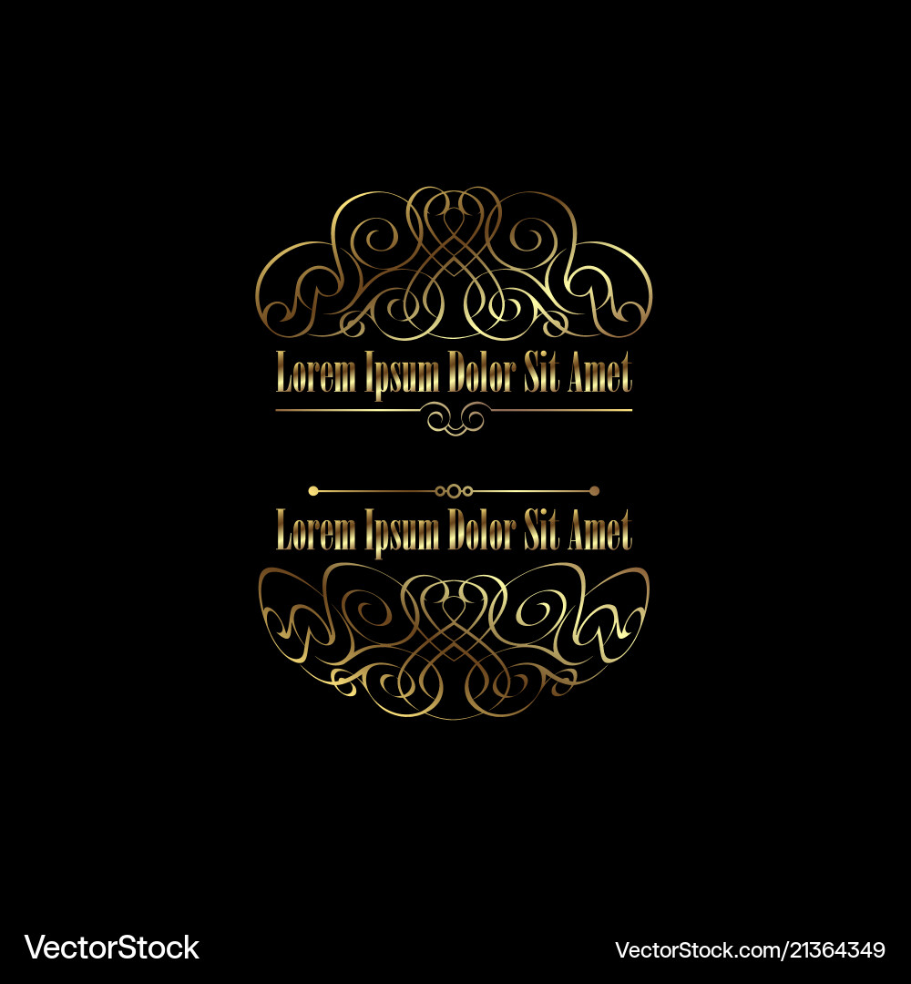 Golden vintage calligraphic frame Royalty Free Vector Image