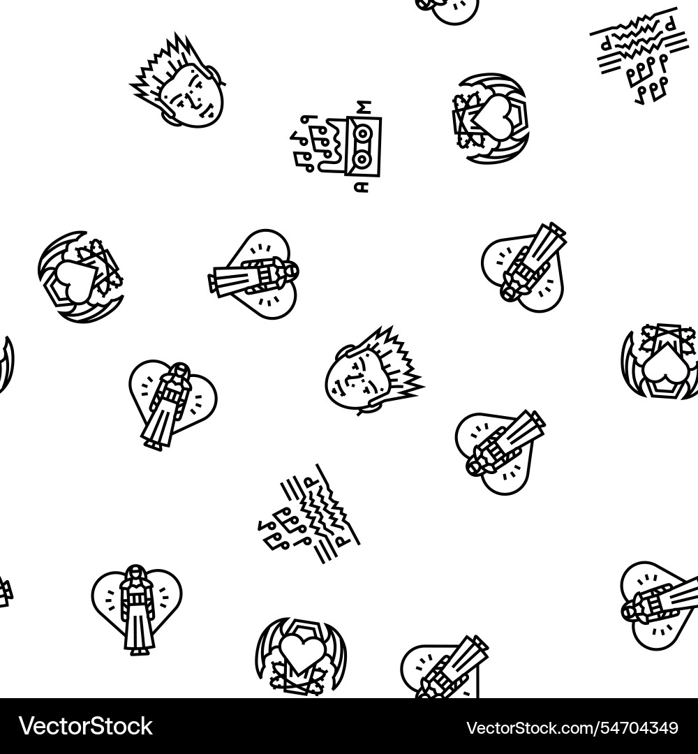 Goth subculture punk gothic y2k seamless pattern Vector Image