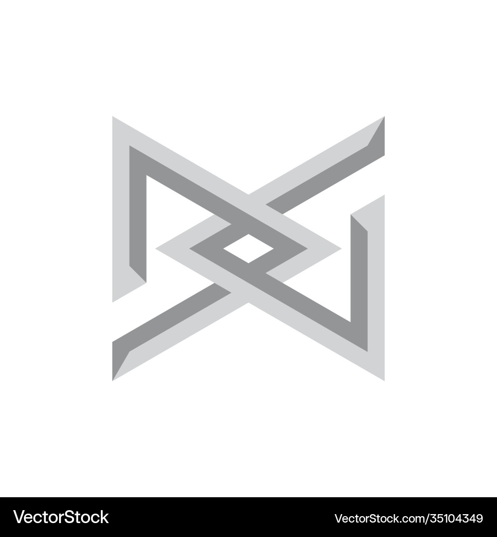 Letter dg linked 3d triangle logo Royalty Free Vector Image