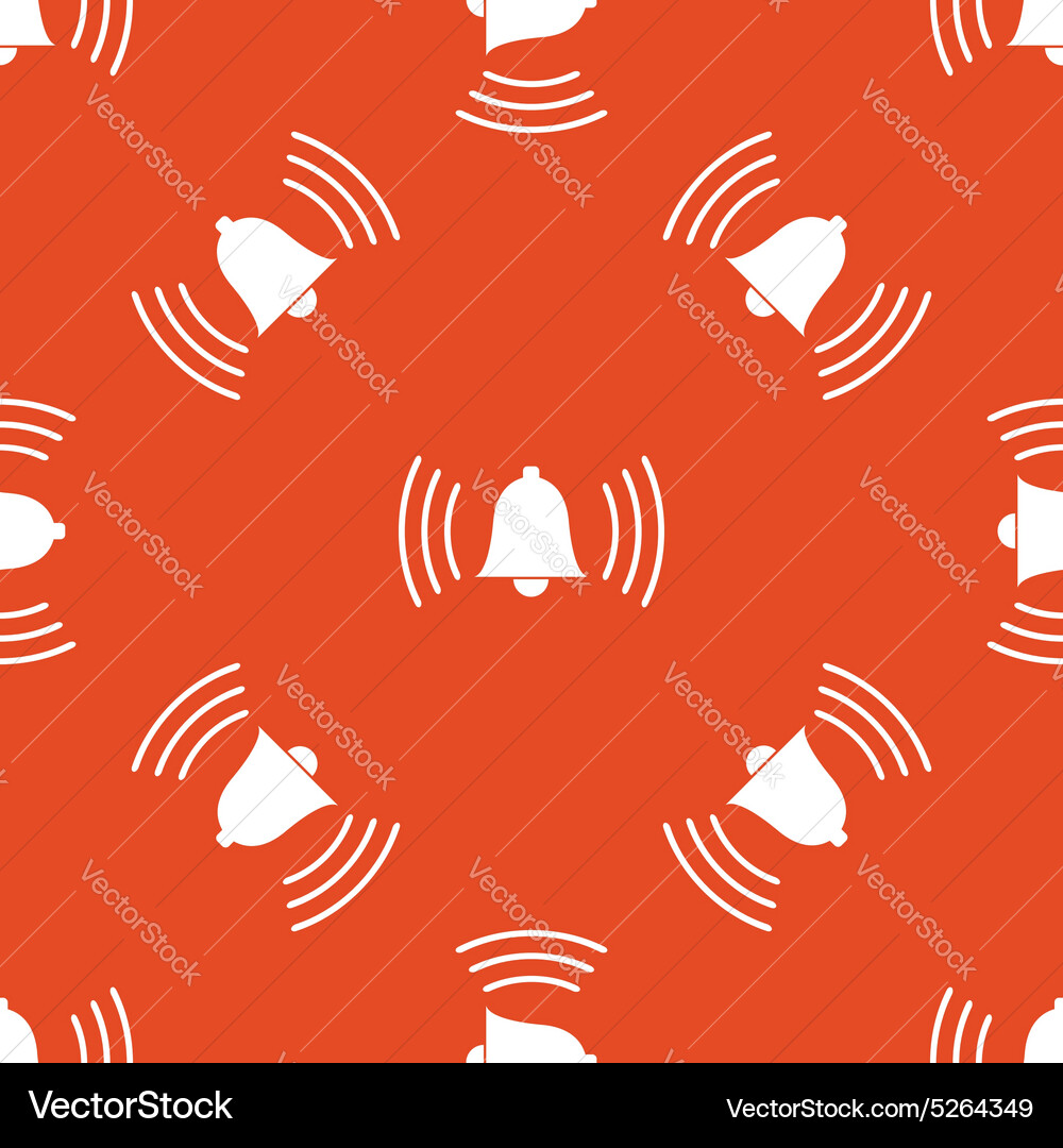 Orange ringing bell pattern Royalty Free Vector Image