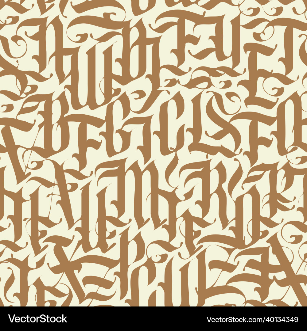 Ornate Gothic Letter Seamless Pattern Royalty Free Vector
