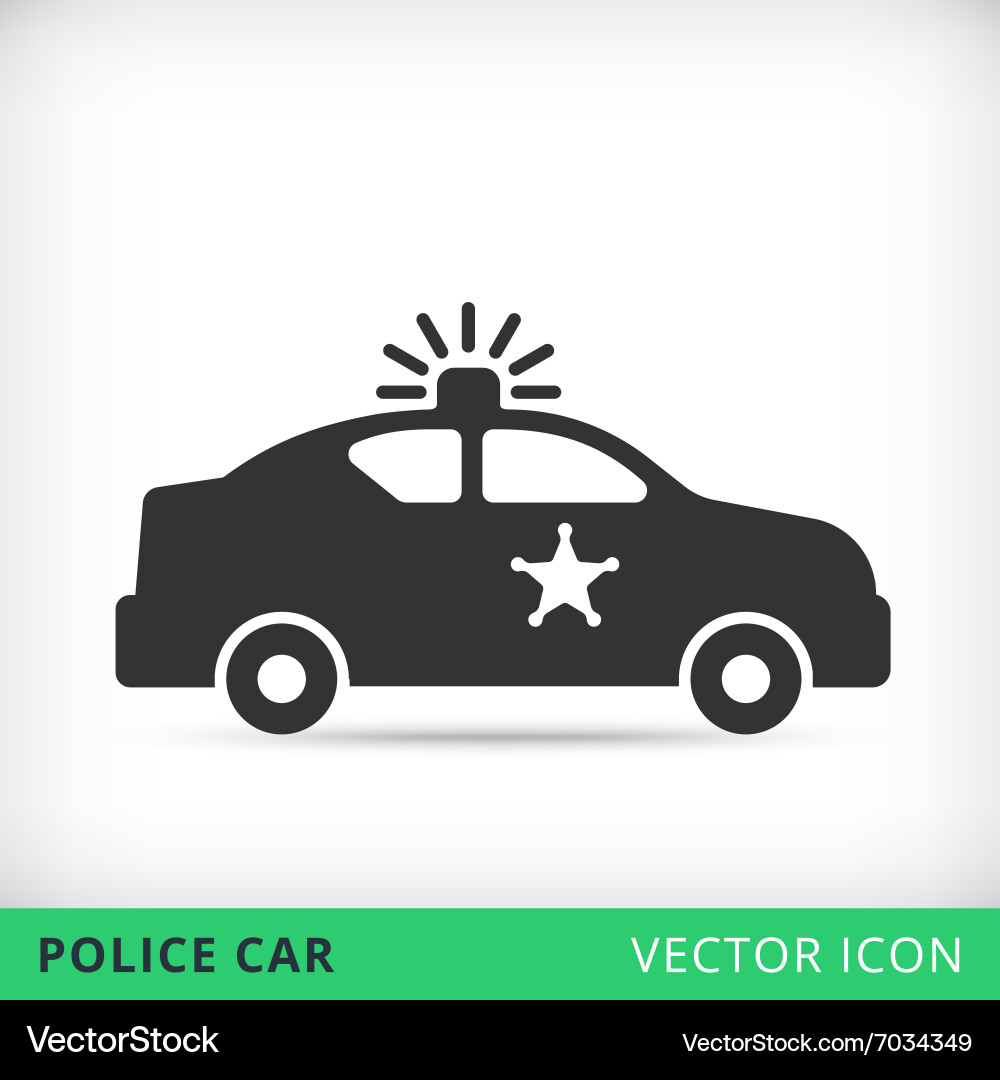 Police car flat icon Royalty Free Vector Image