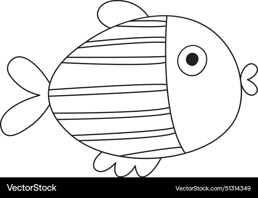 Sea fish outline Royalty Free Vector Image - VectorStock