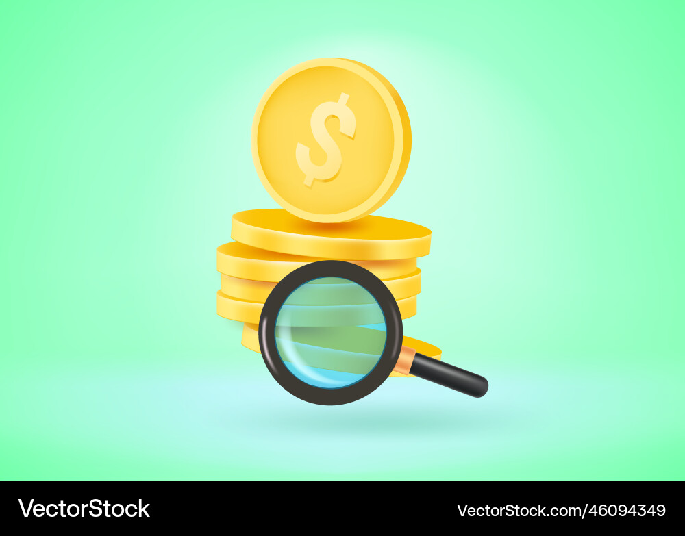 Searching for money concept 3d Royalty Free Vector Image