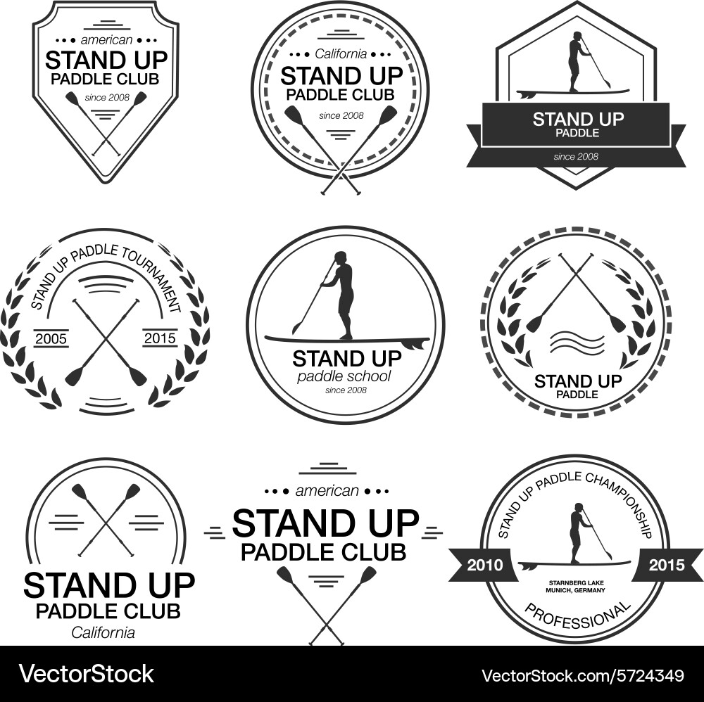 Set of different logo templates for stand up Vector Image