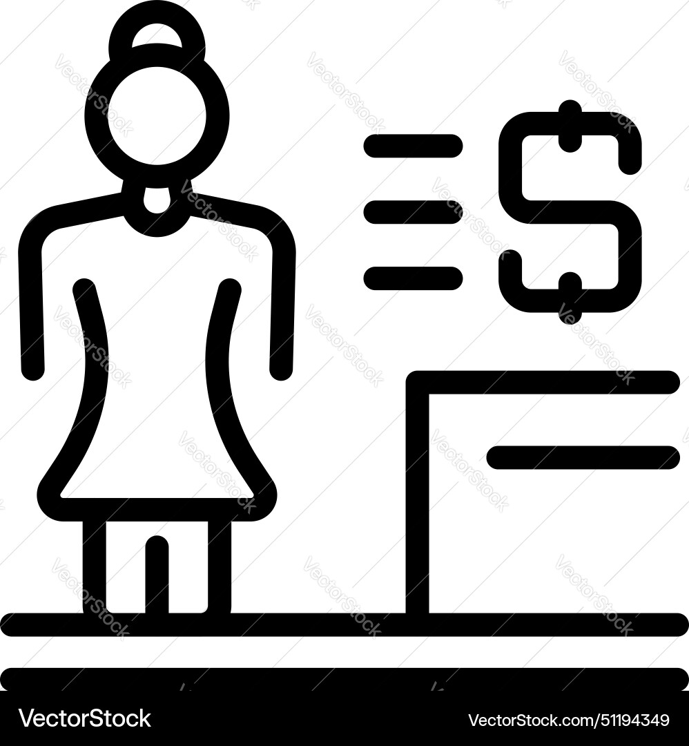 Workplace gender discrimination icon outline Vector Image