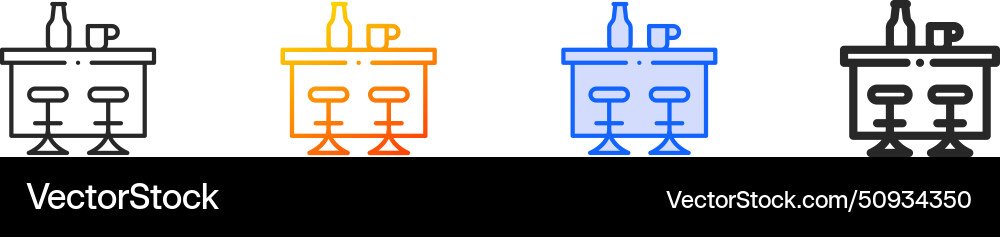 Bar counter iconthin linear gradient blue stroke Vector Image