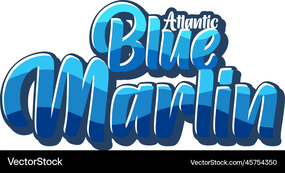 Blue Marlin Fish Logo Text Royalty Free Vector Image