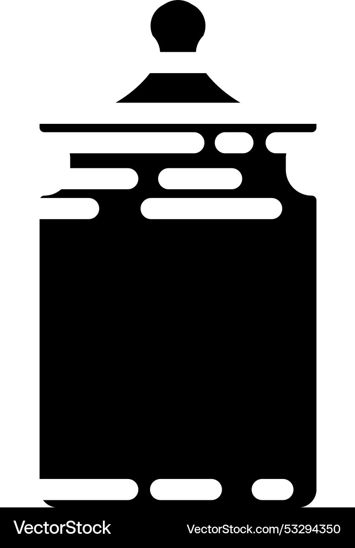 Canister glass package glyph icon Royalty Free Vector Image