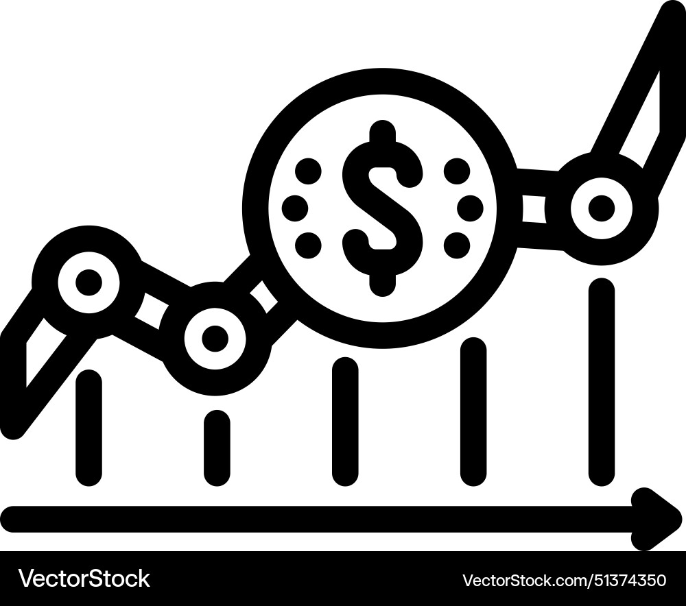 Cash flow management business process line icon Vector Image