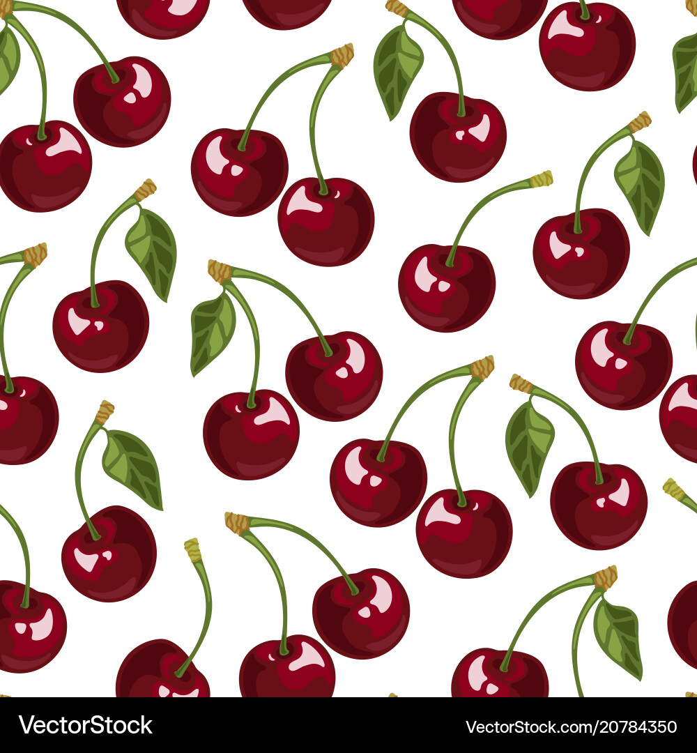 Cherry seamless background Royalty Free Vector Image