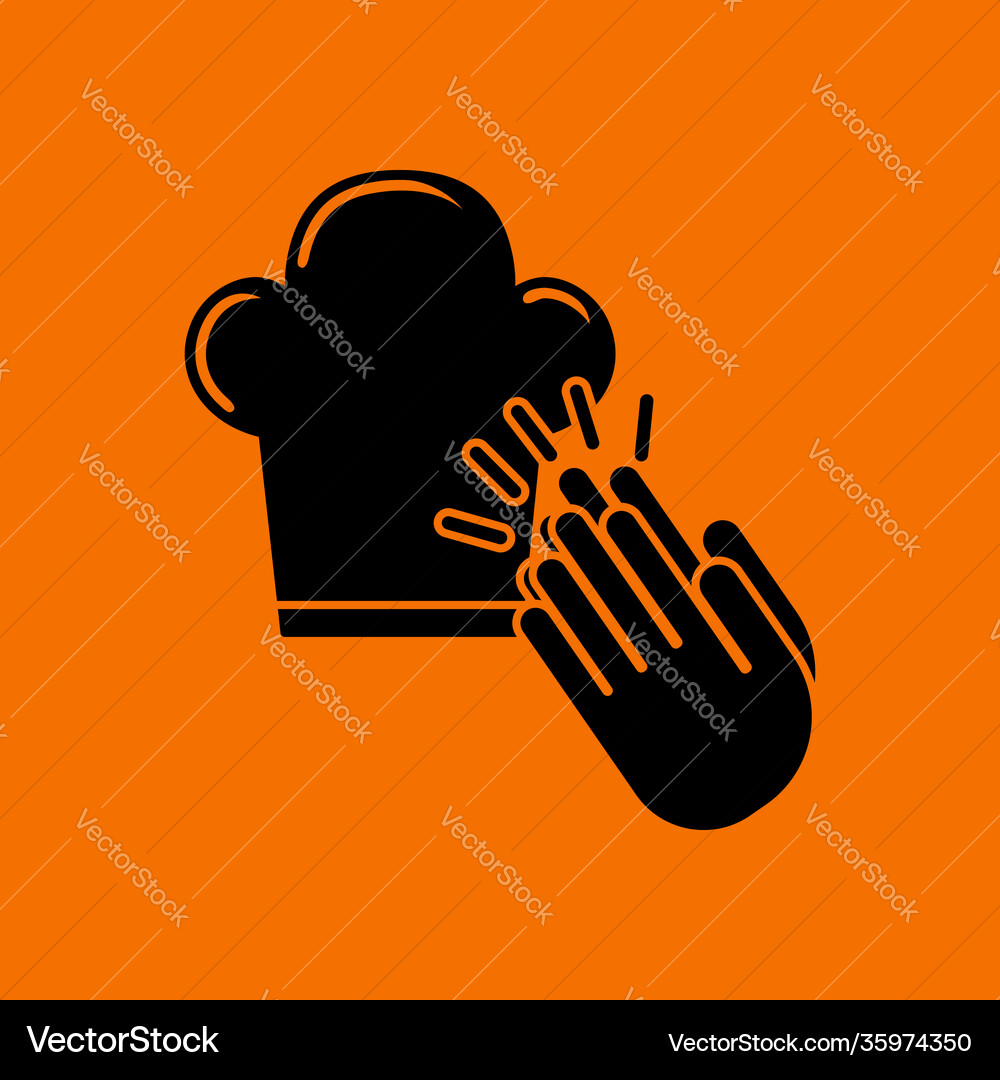 Clapping palms to toque icon Royalty Free Vector Image