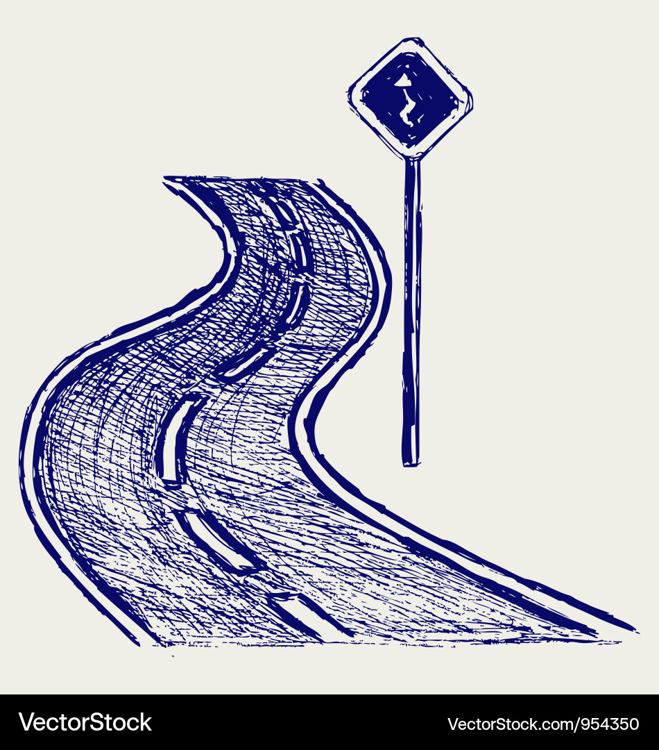 Curve road Royalty Free Vector Image - VectorStock