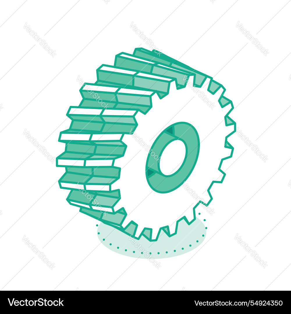 Isometric tractor wheel icon isolated on white Vector Image