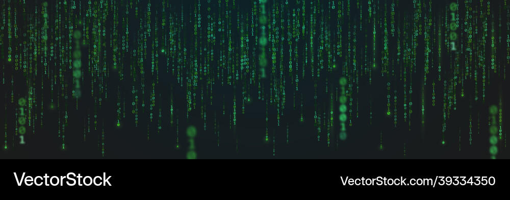Matrix background green falling digits zero Vector Image