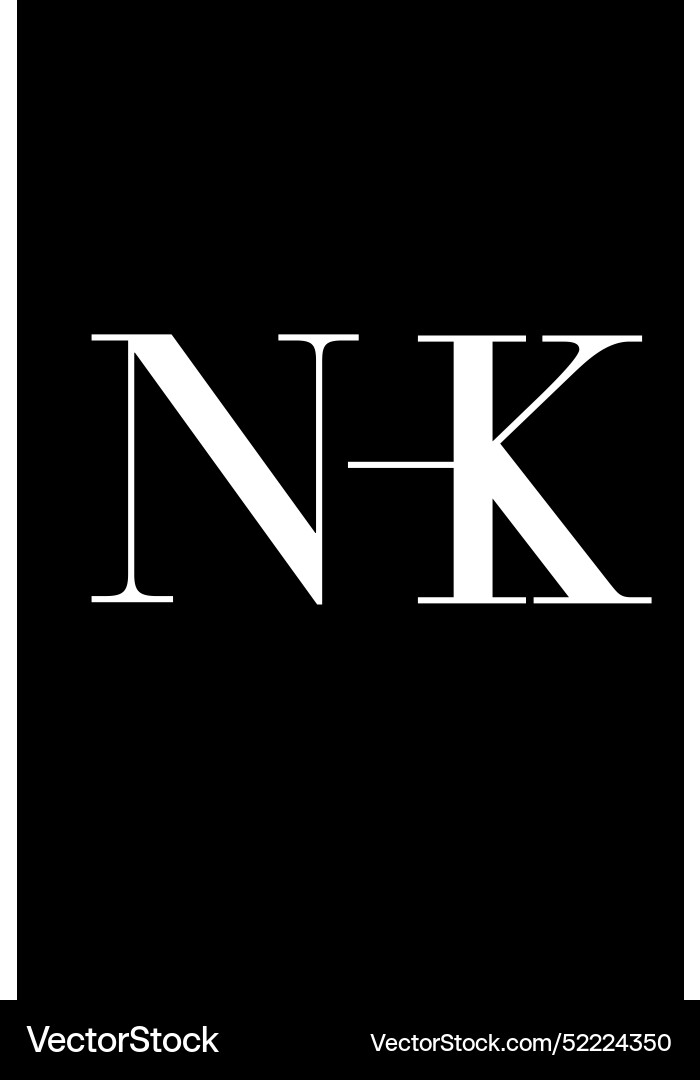 Nhk letter logo design Royalty Free Vector Image