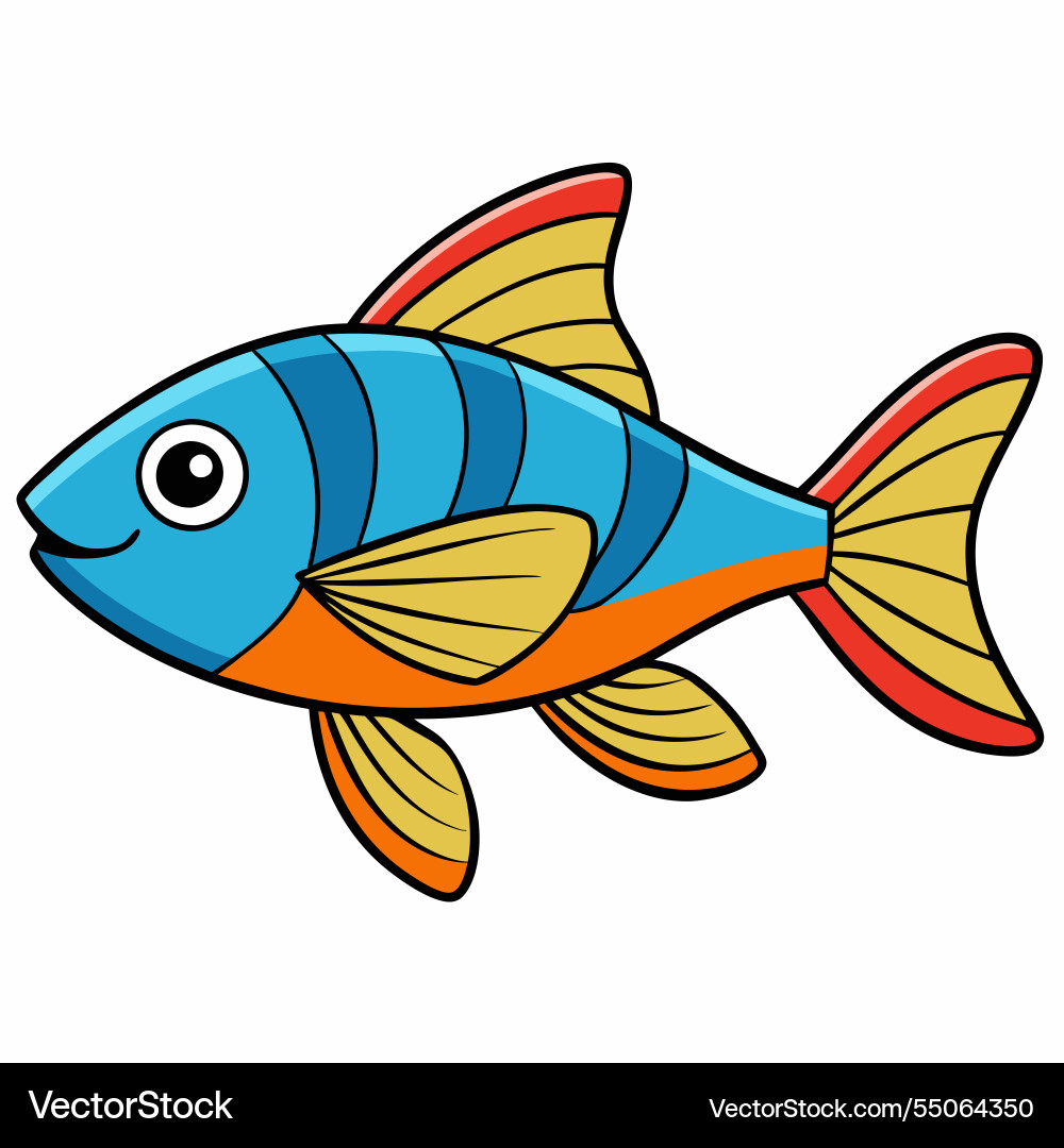 Rainbowfish isolated flat on white background Vector Image