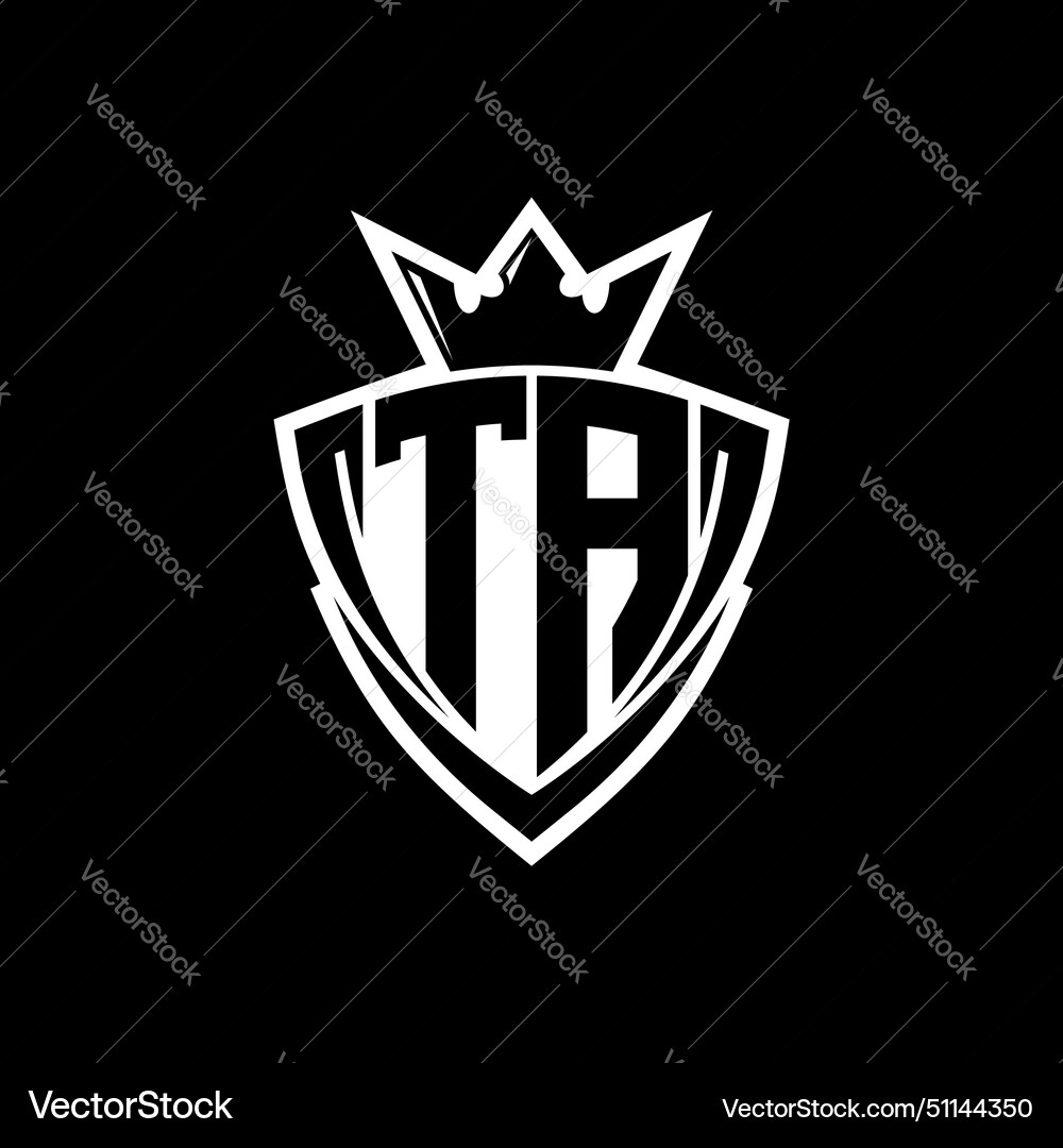 Ta letter logo with sharp triangle shield shape Vector Image